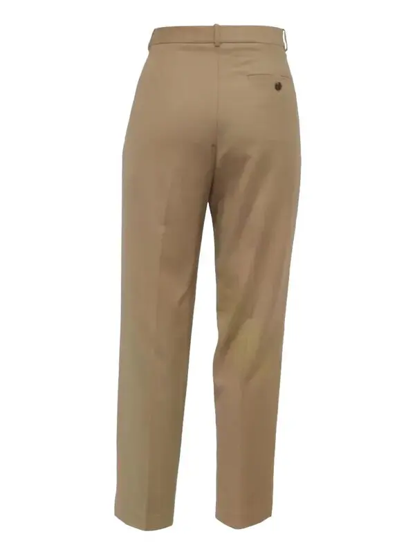 Theory High-rise Tapered Wool Trousers - Neutrals