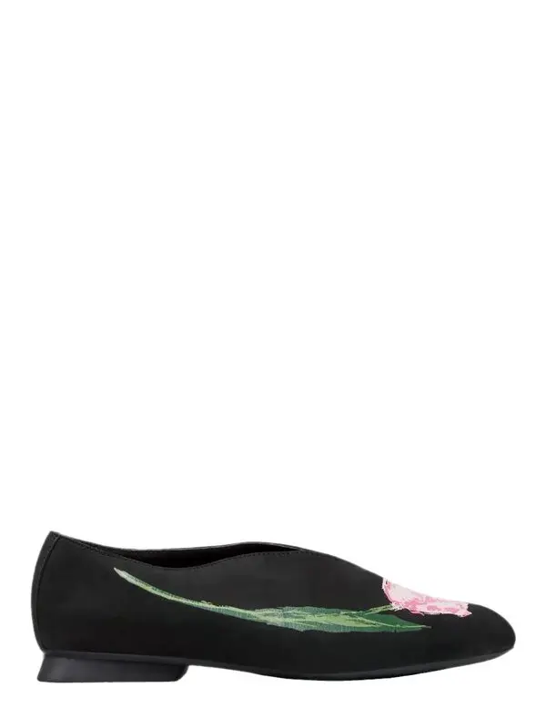 Camper Casi Myra Floral Print Ballet Flats - Black