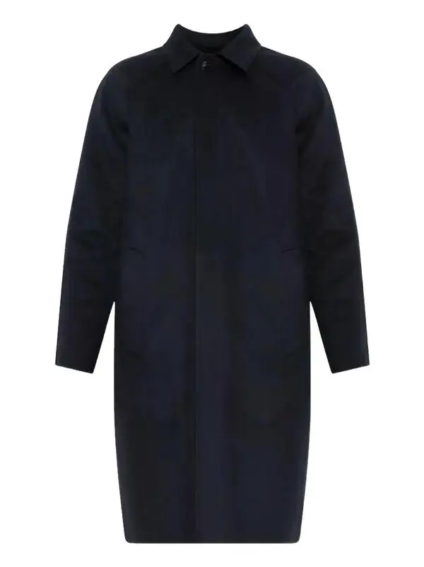 Kiton Single-vent Cashmere Coat - Blue