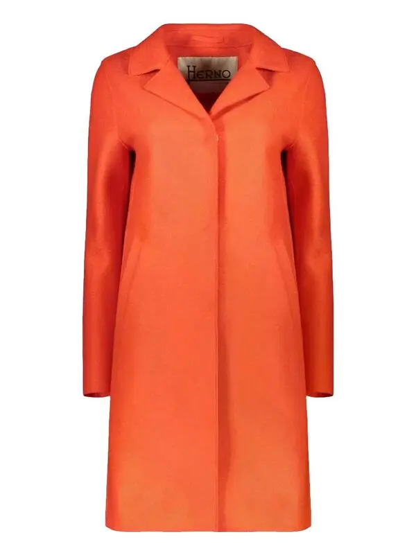 Herno Notched Lapel Single-breasted Coat - Orange