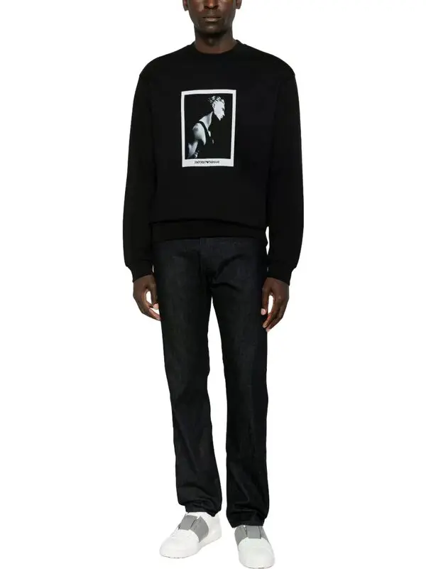 Emporio Armani Logo Plaque Jeans - Blue