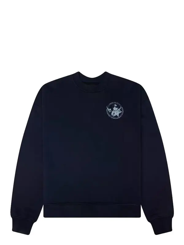 NAHMIAS Graphic Print Crew Neck Sweater - Blue