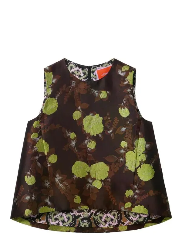 La DoubleJ La Scala Top In Jacquard Lurex - Brown