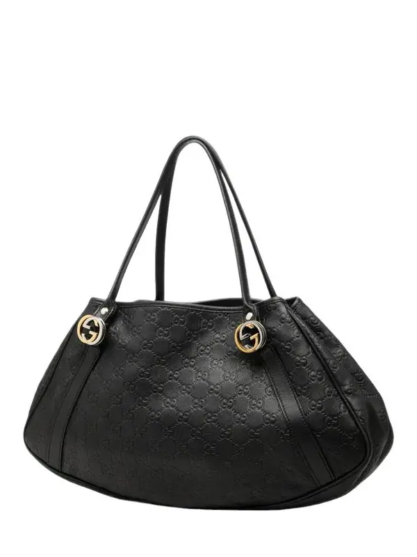 Gucci Embossed Leather Shoulder Bag - Black