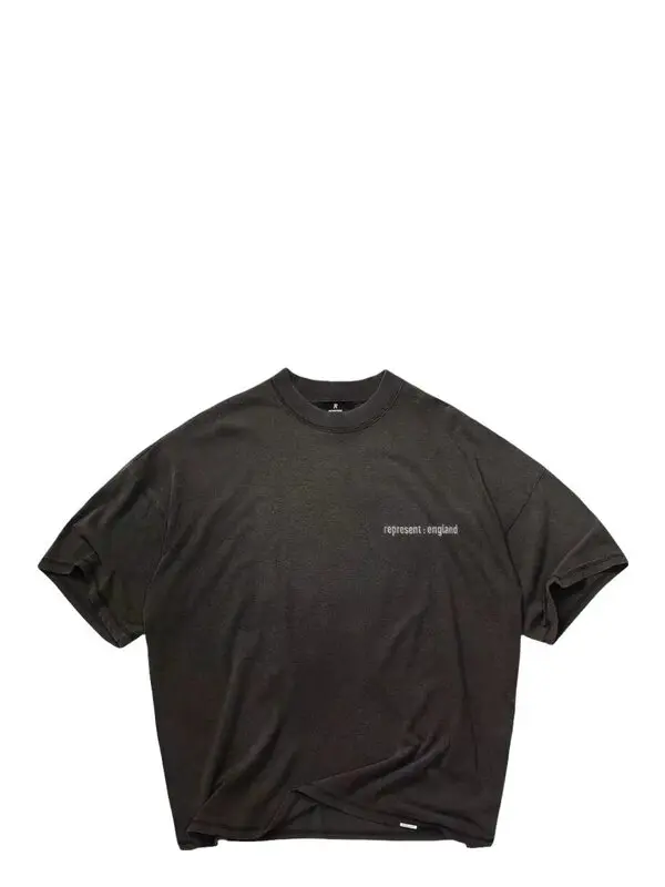 REPRESENT Logo-print Cotton T-shirt - Grey