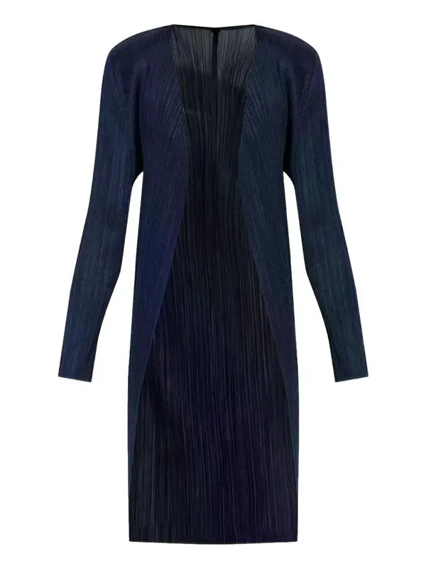 Issey Miyake Navy Pleated Jacket - Blue