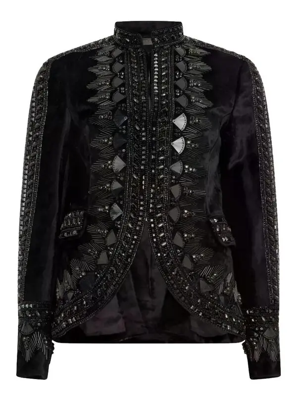 Alberta Ferretti Embroidered Bead-embellished Jacket - Black