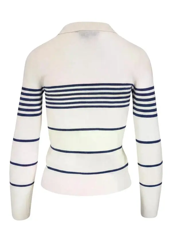 NILI LOTAN Lucille Striped V-neck Sweater - Neutrals