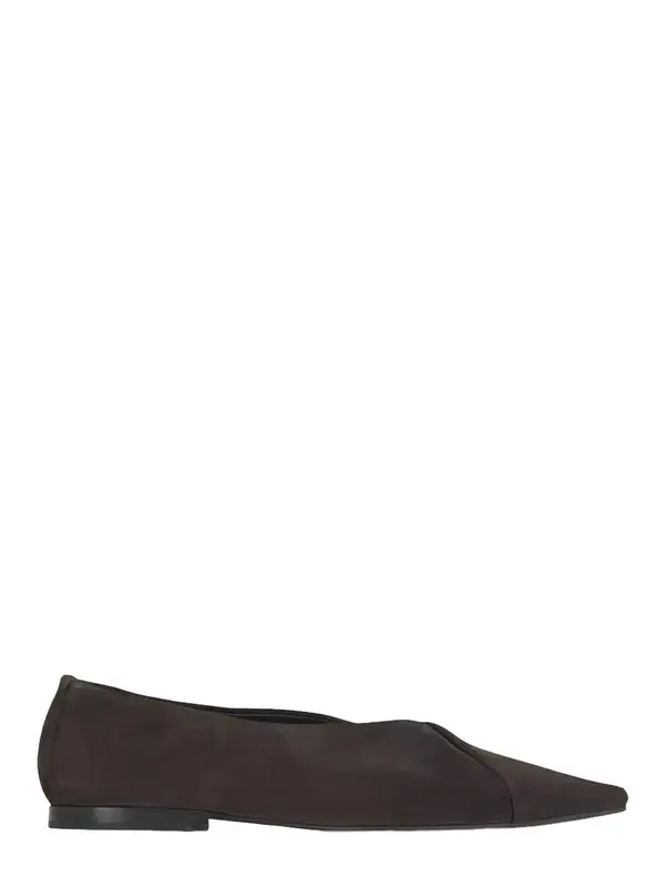 Brunello Cucinelli Dark Suede Pointed-toe Ballet Flats - Brown