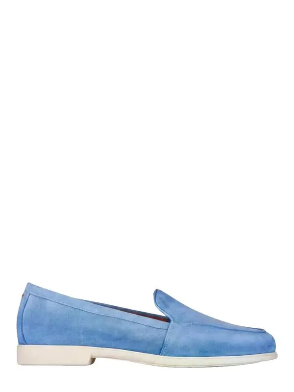 Santoni Suede Slip-on Loafers - Blue