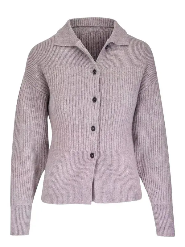 Le Kasha Ribbed-knit Button-down Cardigan - Neutrals