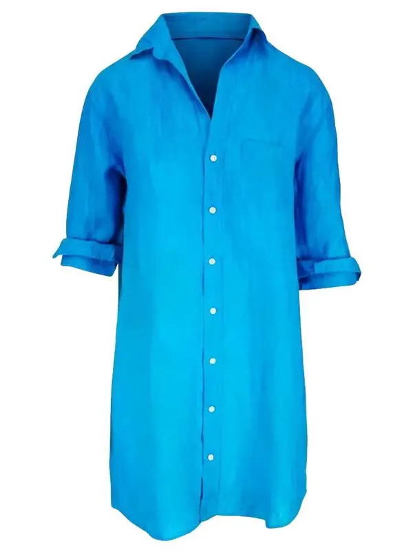Frank & Eileen Mary Button-up Mini Dress - Blue