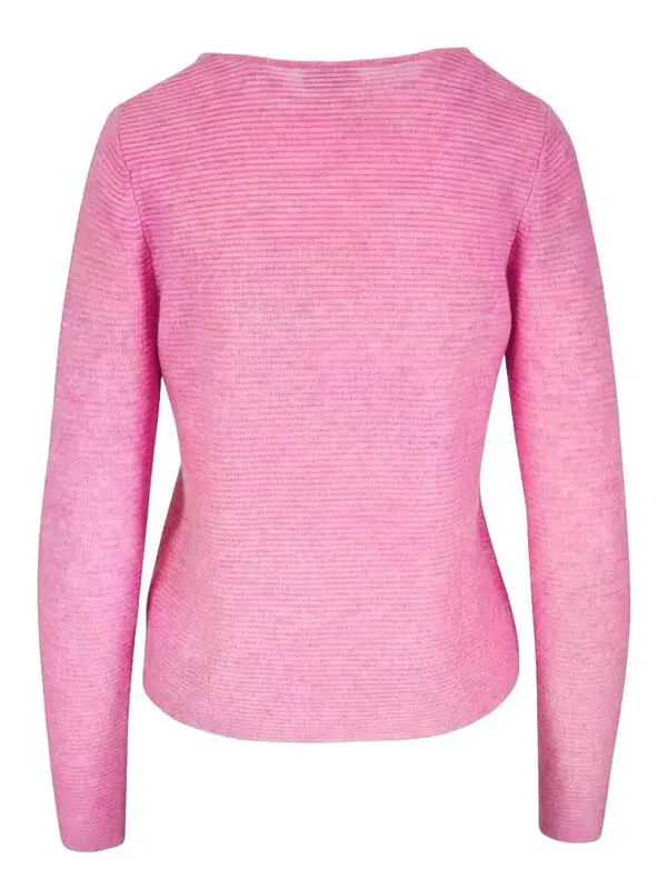 Kinross Cashmere Ribbed Knit Long Sleeve Sweater - Pink