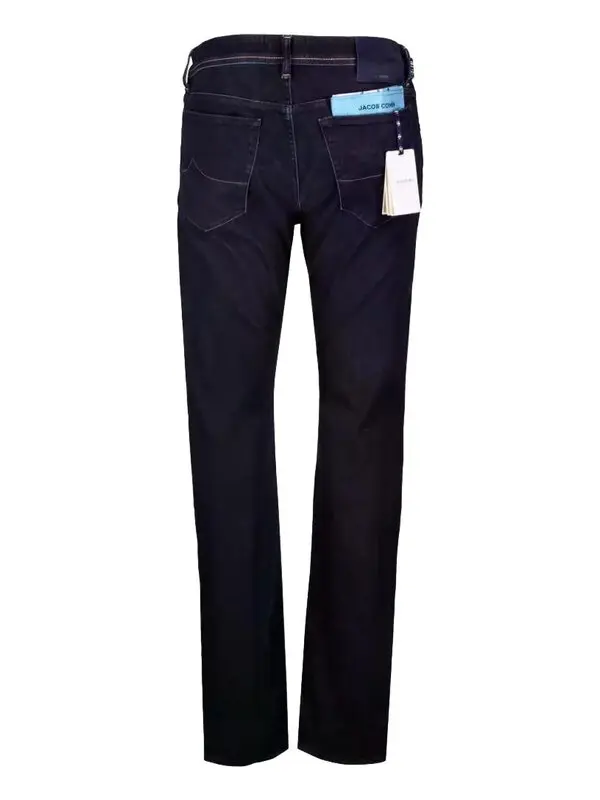 Jacob Cohen Jeans With Logo Patch And Contrast Stitching - Blue