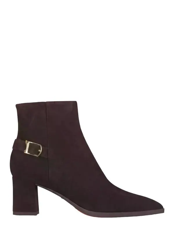 Santoni Buckle-detail Pointed-toe Boots - Brown