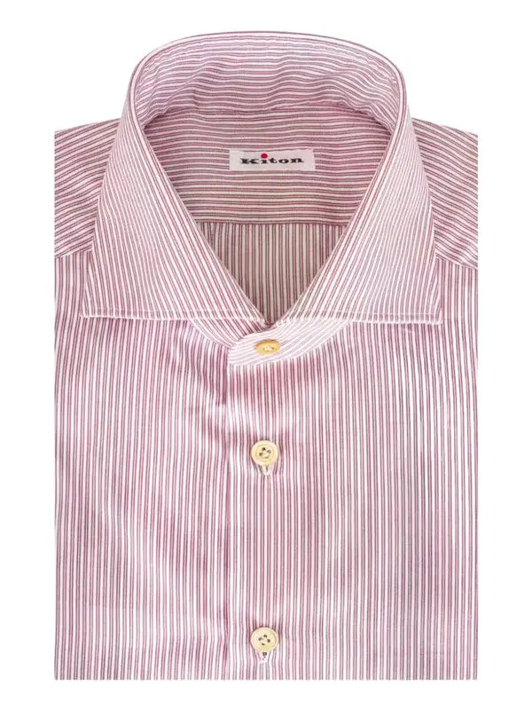 Kiton Vertical-stripe Shirt - Red