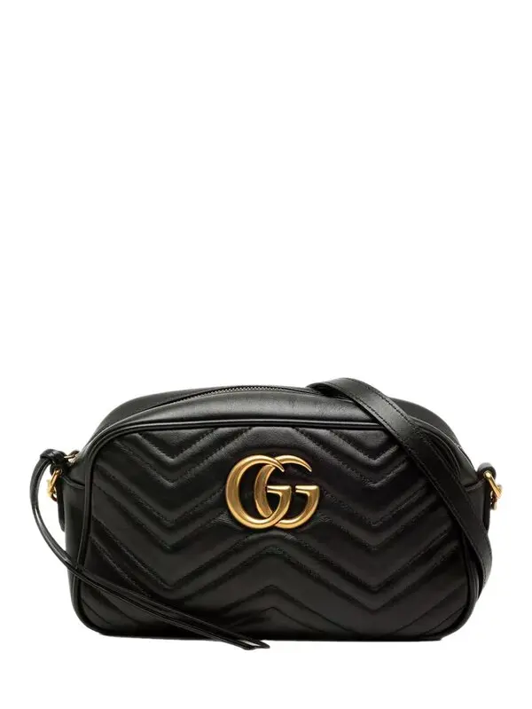 Gucci Gg Marmont Matelassé Calfskin Crossbody Bag - Black