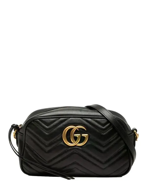 Gucci Gg Marmont Matelassé Calfskin Crossbody Bag - Black