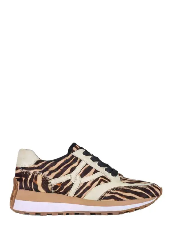 Veronica Beard Valentina Zebra Print Lace-up Sneakers - Brown
