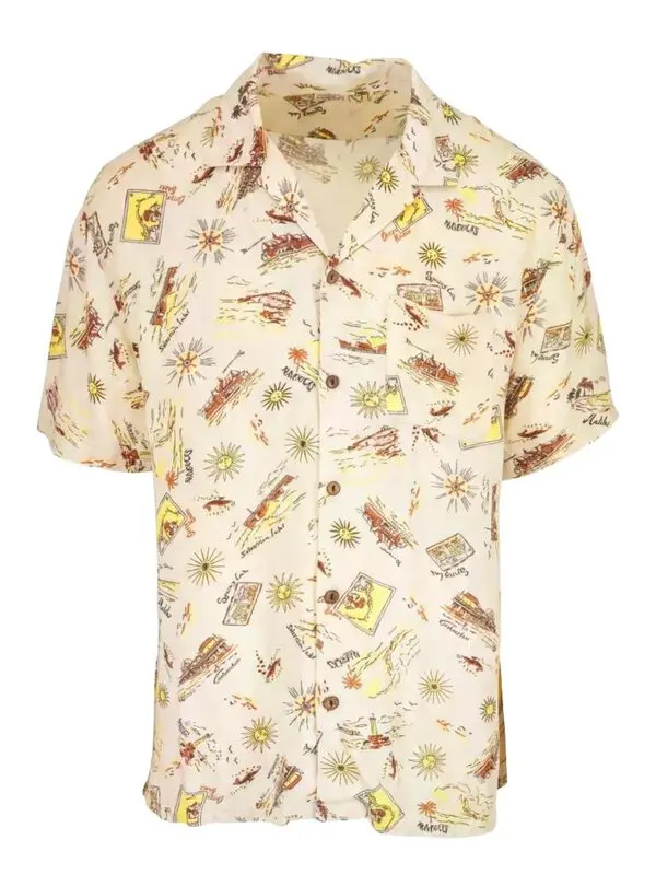 Faherty Brand Kona Camp Graphic-print Short-sleeve Shirt - Neutrals