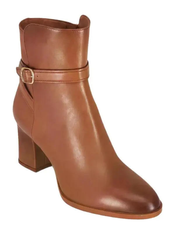 Santoni Buckle-strap Leather Ankle Boots - Brown