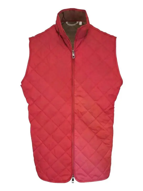 Peter Millar Quilted High-neck Gilet - Red