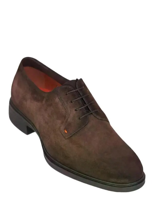 Santoni Easy Derby Suede Shoes - Brown