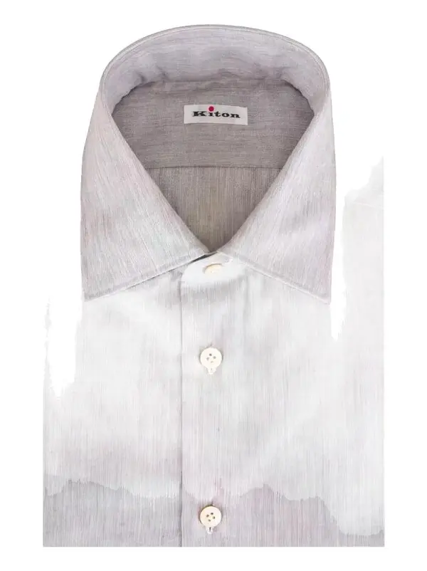 Kiton Herringbone-weave Shirt - Grey