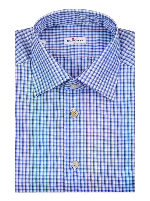 Kiton Gingham-check Shirt - Blue
