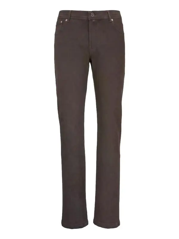 Kiton Straight-leg Jeans With Contrast Stitching - Brown