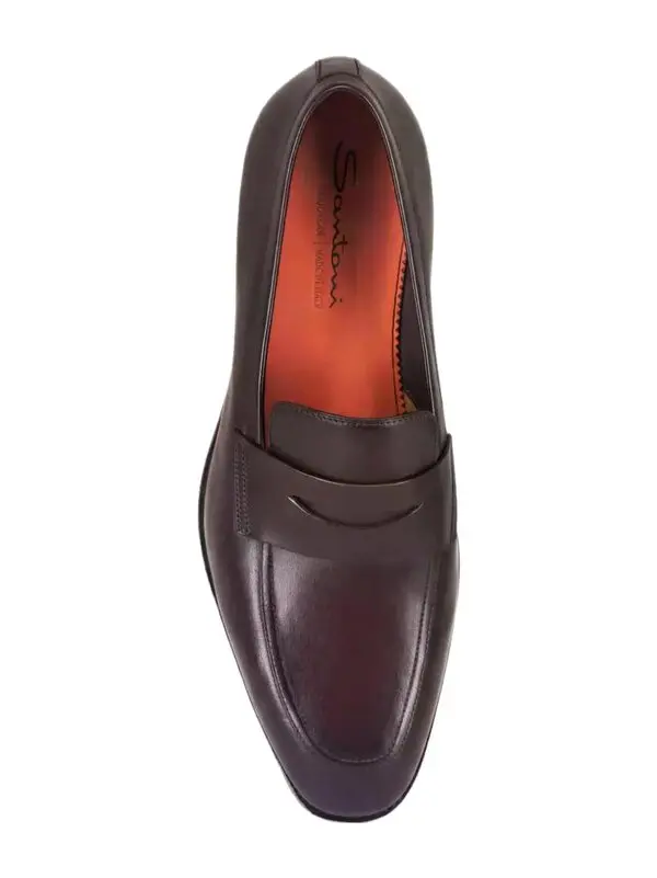 Santoni Gregor Leather Loafers - Brown