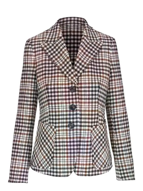 Akris Houndstooth Pattern Tailored Blazer - White