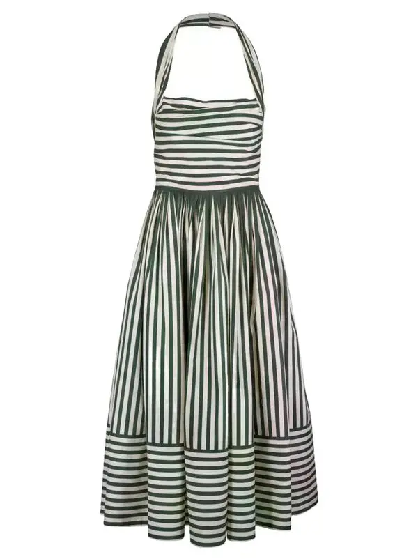 Carolina Herrera Striped Halterneck Maxi Dress - Green