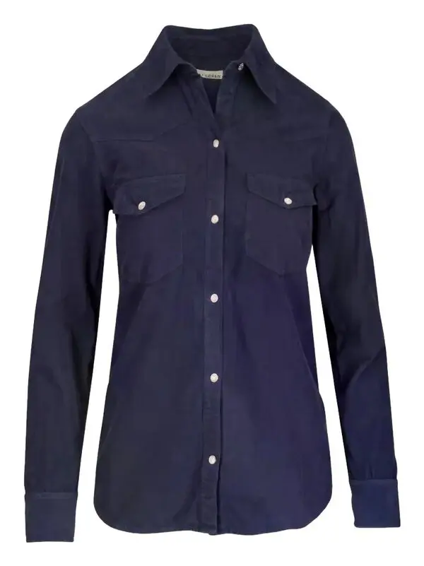 NILI LOTAN Travis Press-stud Shirt - Blue