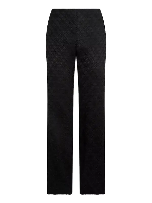Alberta Ferretti Jacquard-patterned Straight-leg Trousers - Black