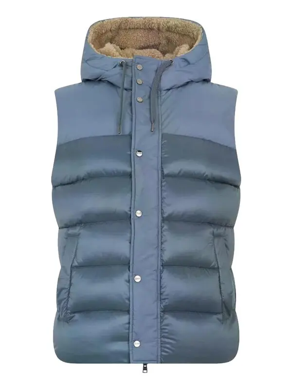 Herno Hooded Padded Gilet - Blue