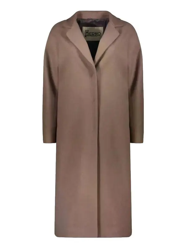 Herno Lapel-collar Button-up Coat - Neutrals