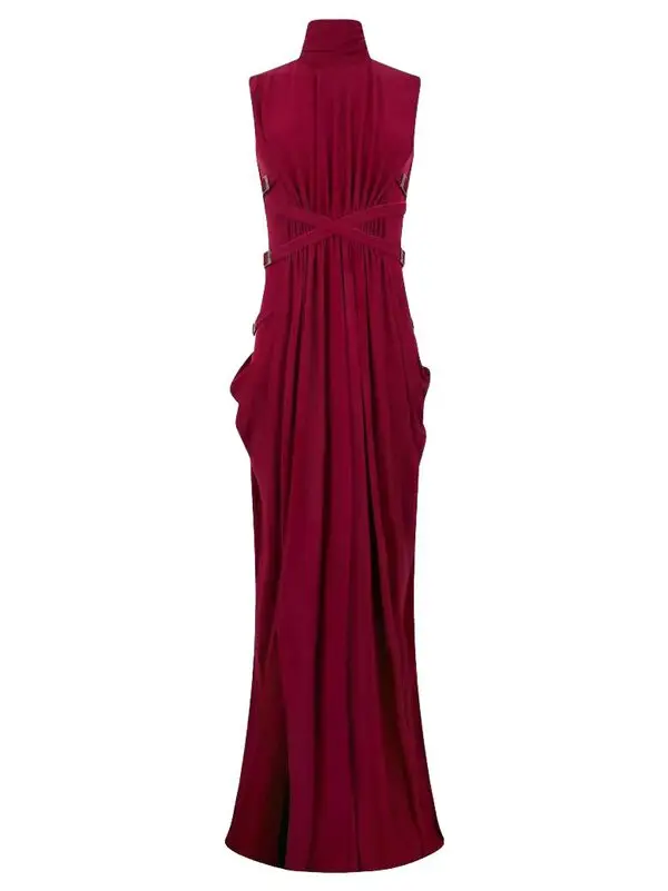 Alberta Ferretti Draped Maxi Dress - Red