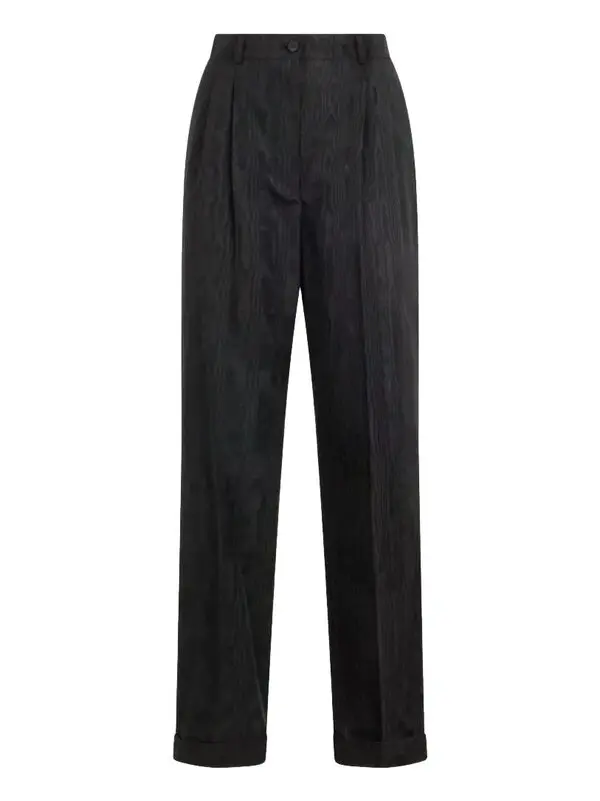 Alberta Ferretti Moiré-effect Tailored Trousers - Black