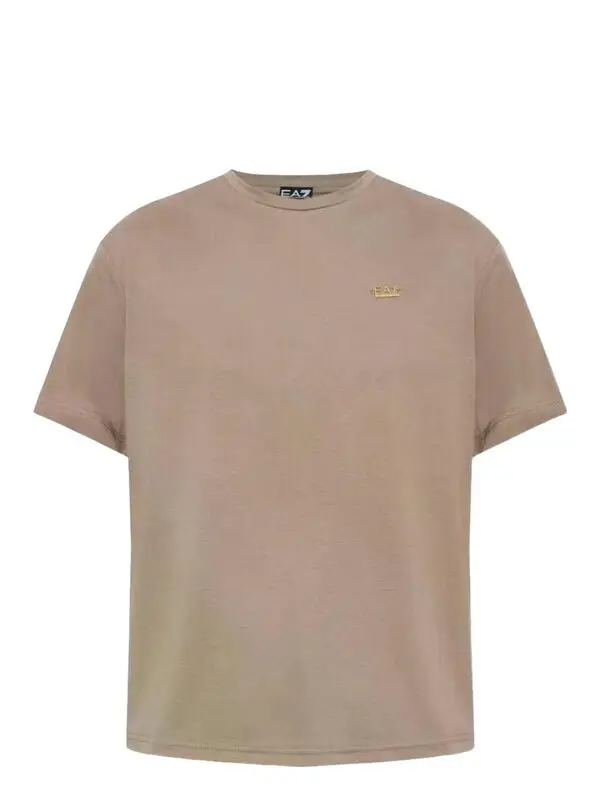 EA7 Logo Plaque Short Sleeve T-shirt - Neutrals