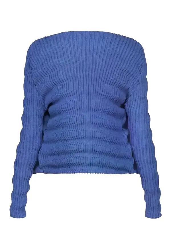 Issey Miyake Pleated Wave-texture Cardigan - Blue