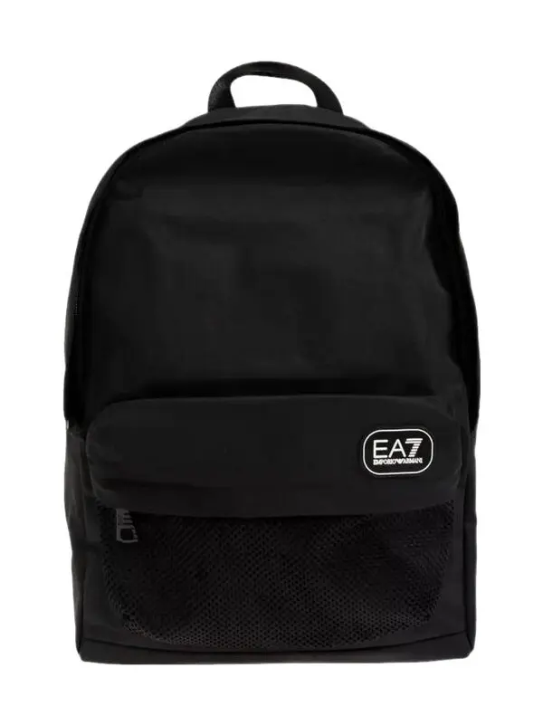 EA7 Logo Patch Backpack - Black