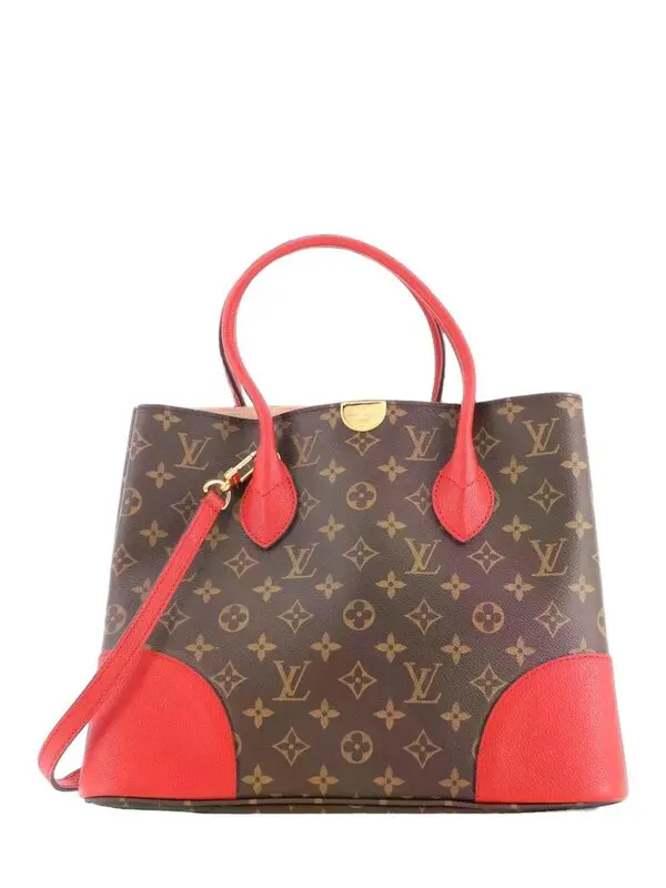 LOUIS VUITTON Monogram Canvas And Leather Tote Bag - Red