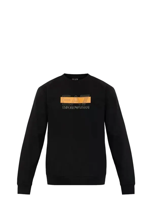 EA7 Long-sleeve Logo Print Sweatshirt - Black