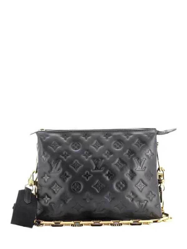 LOUIS VUITTON Coussin Bag Monogram Embossed Lambskin Pm - Black
