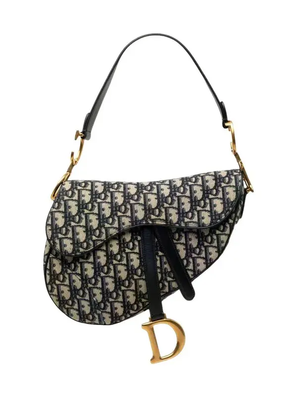 Dior Oblique Canvas Saddle Shoulder Bag - Blue
