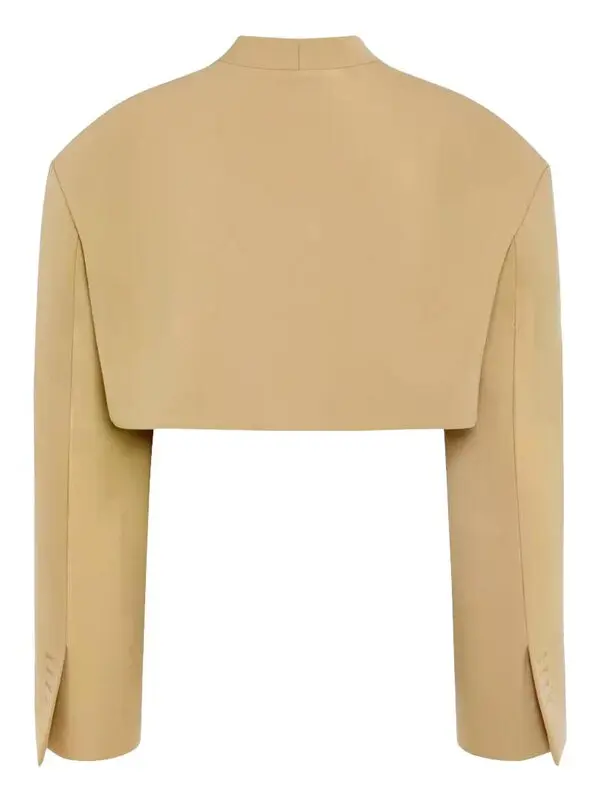 A.W.A.K.E. Mode Cropped Tuxedo Jacket - Neutrals