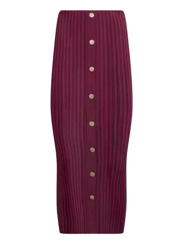Philosophy Di Lorenzo Serafini Ribbed-knit Button-front Skirt - Red