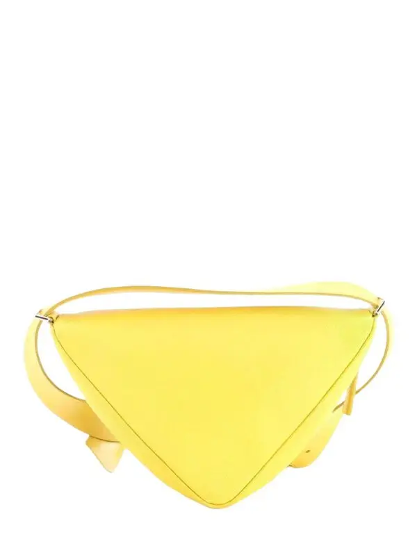 Prada Saffiano Leather Triangle Logo Shoulder Bag - Yellow