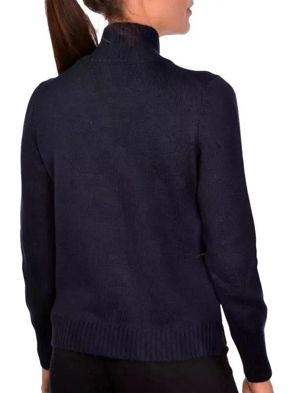 GRAN SASSO High-neck Ribbed Trim Sweater - Blue